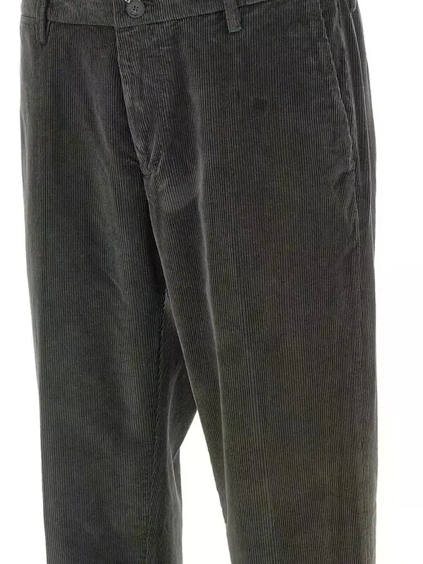 RE-HASH Corduroy Turn-up Hem Trousers - Grey