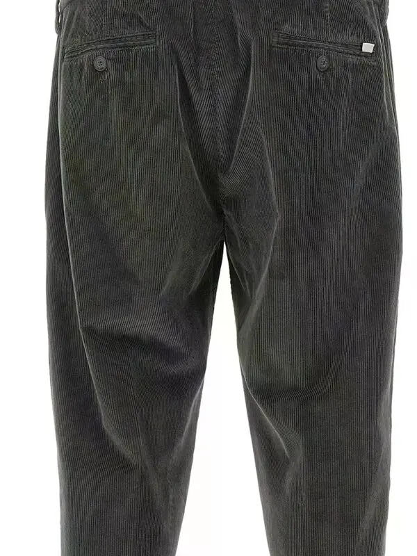 RE-HASH Corduroy Turn-up Hem Trousers - Grey