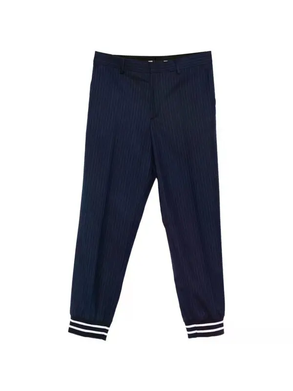 Moschino Pinstriped Trousers With Ribbed Cuffs