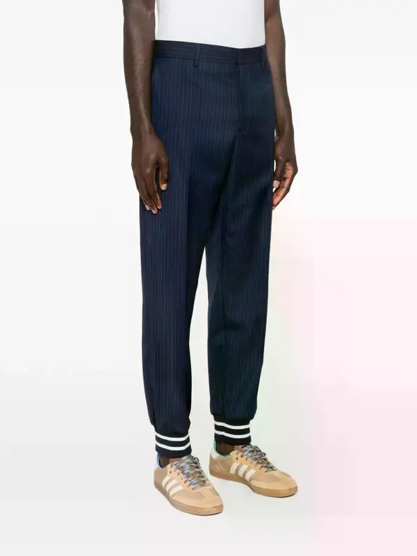 Moschino Pinstriped Trousers With Ribbed Cuffs