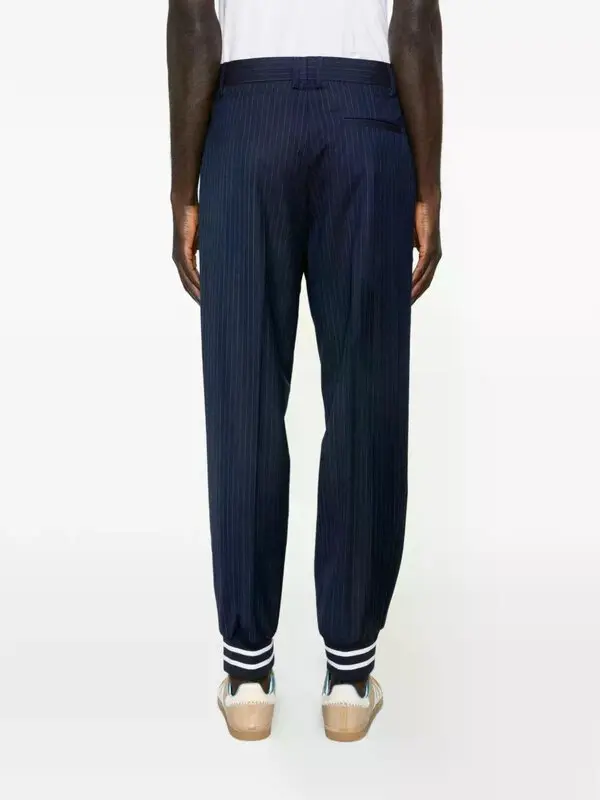 Moschino Pinstriped Trousers With Ribbed Cuffs