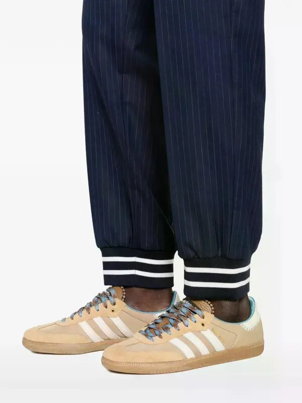 Moschino Pinstriped Trousers With Ribbed Cuffs