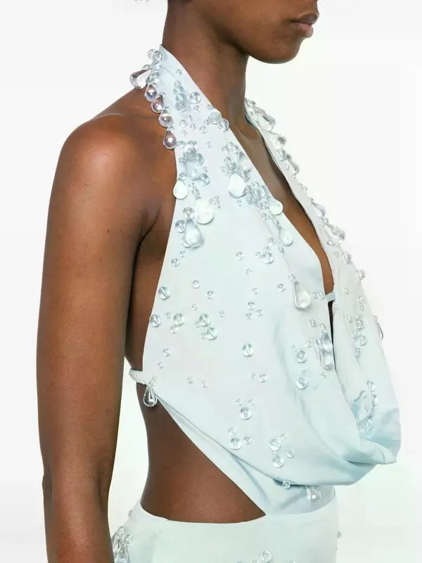 Cult Gaia Cutout Beaded Mini Dress - Blue