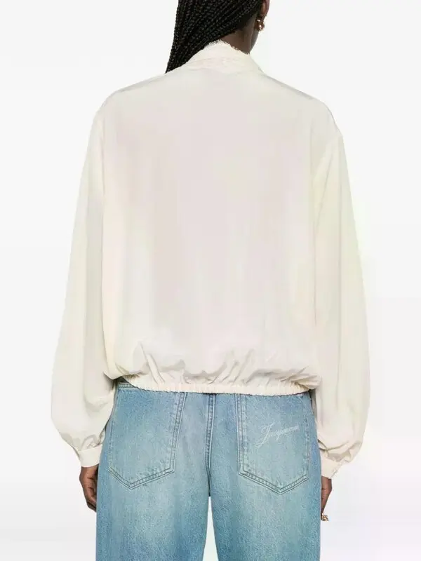 Valentino Garavani Lace-neck Blouse - Neutrals