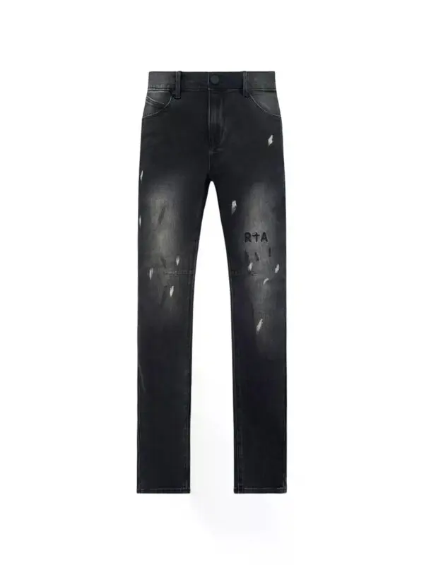 RtA Bryant Paint-splatter Logo Jeans - Black