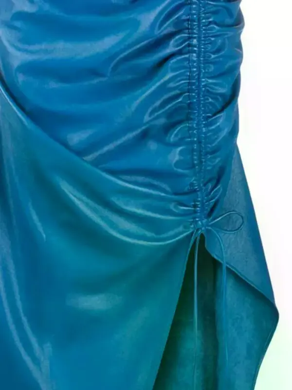 Matériel Ruched Asymmetric Skirt