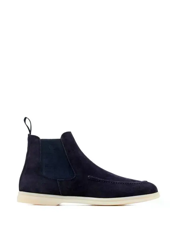 SCAROSSO Eugenia Topstitch Chelsea Boots - Blue