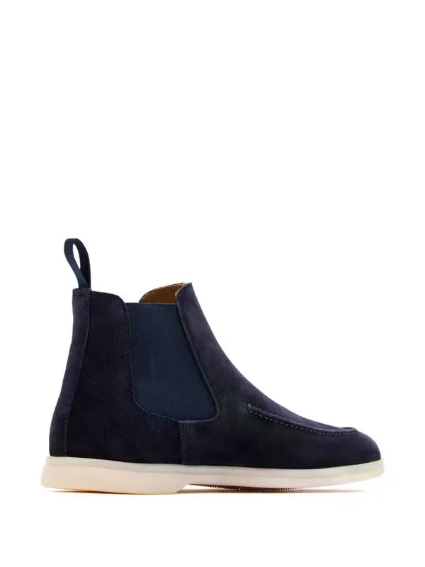 SCAROSSO Eugenia Topstitch Chelsea Boots - Blue