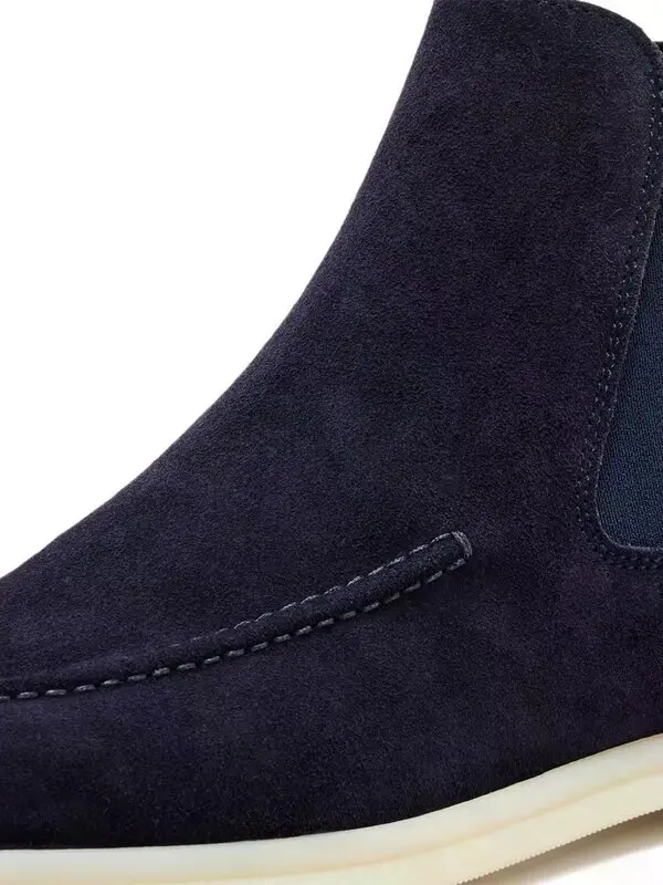 SCAROSSO Eugenia Topstitch Chelsea Boots - Blue