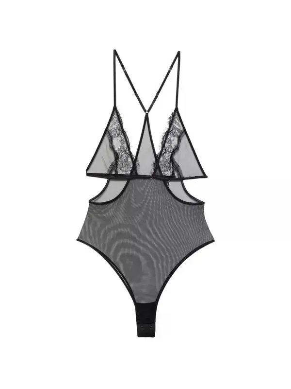 Patrizia Pepe Lace Bodysuit - Black