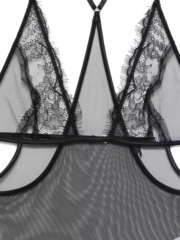 Patrizia Pepe Lace Bodysuit - Black