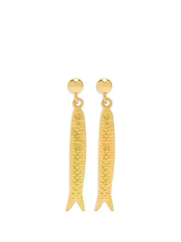 Anni Lu Hippie Fish Drop Earrings - Gold