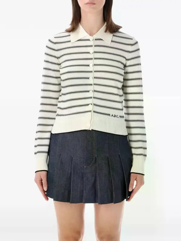 A.p.c. Striped Cardigan - White
