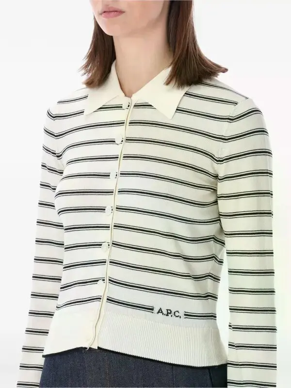 A.p.c. Striped Cardigan - White