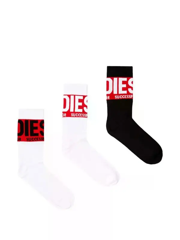 Diesel Skm-ray Logo Socks - White