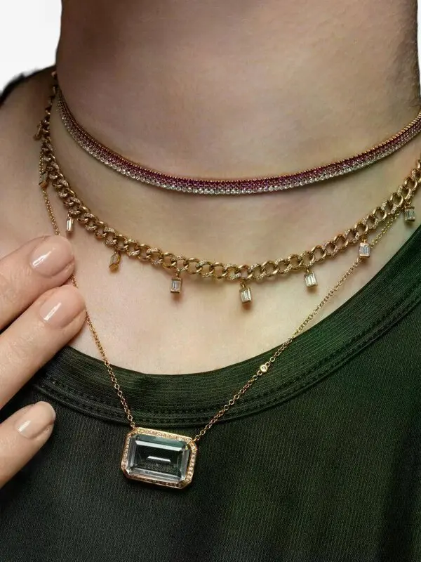 Shay Diamond And Topaz Portrait Necklace
