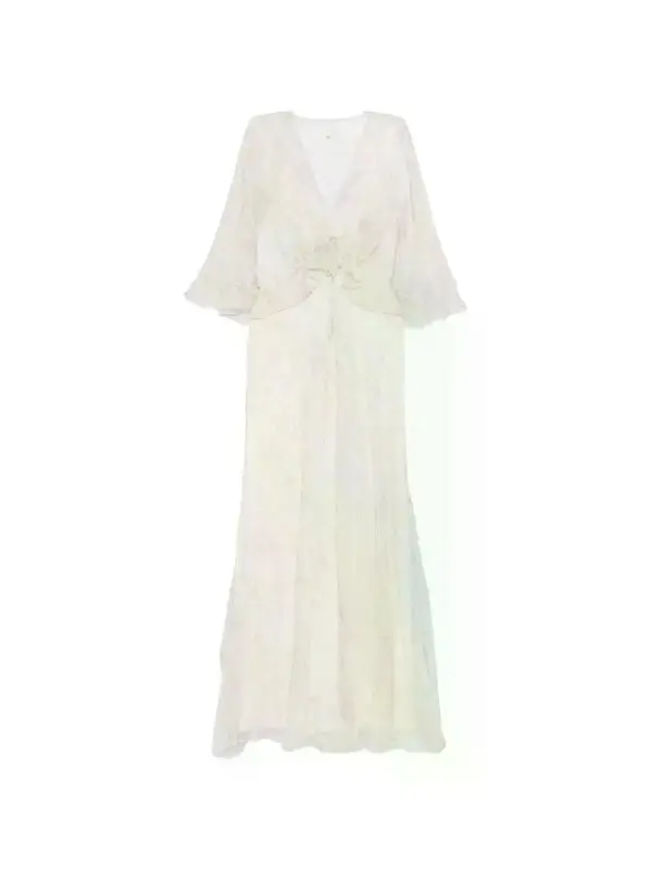 Alberta Ferretti Floral-print Maxi Dress - Neutrals