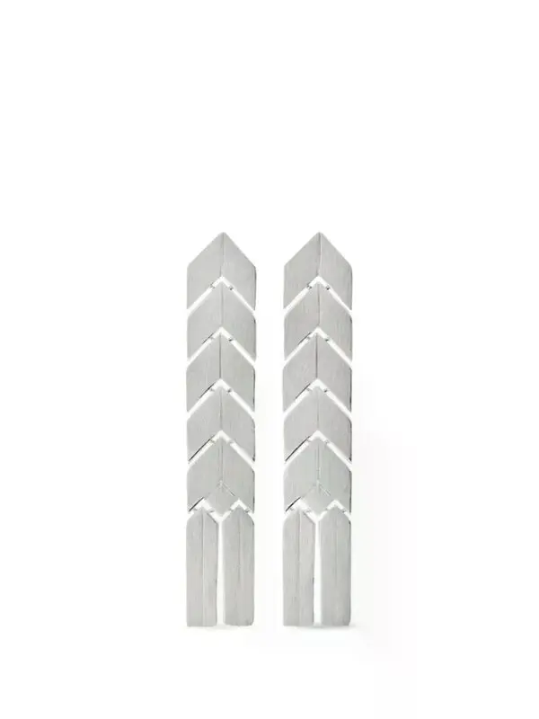 Bevza Spikelet Flat Earrings - Silver