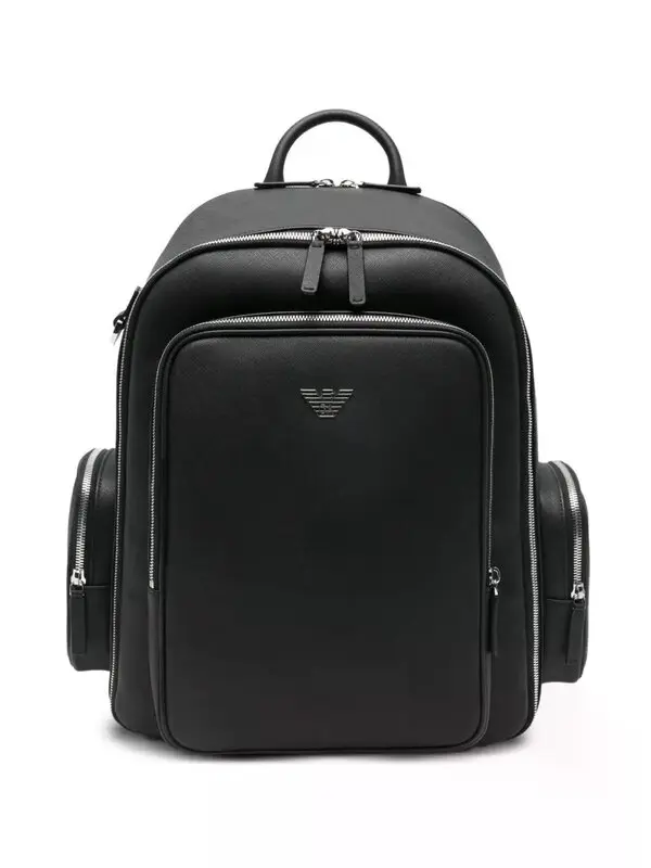 Emporio Armani Zipped Backpack - Black