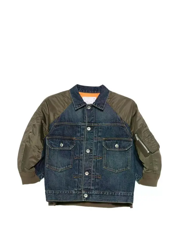 Sacai Buttoned Flap-pockets Denim Jacket - Blue