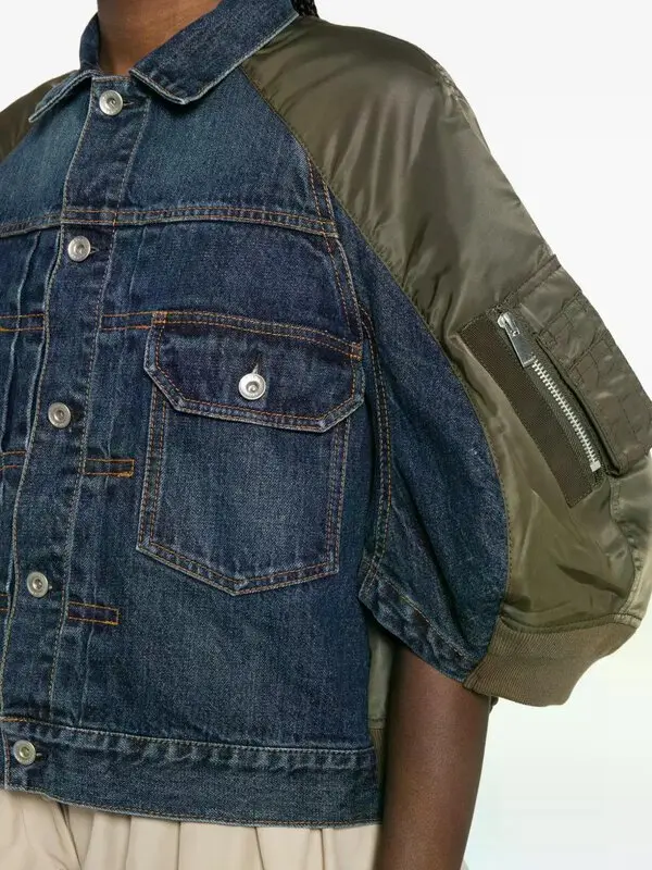 Sacai Buttoned Flap-pockets Denim Jacket - Blue