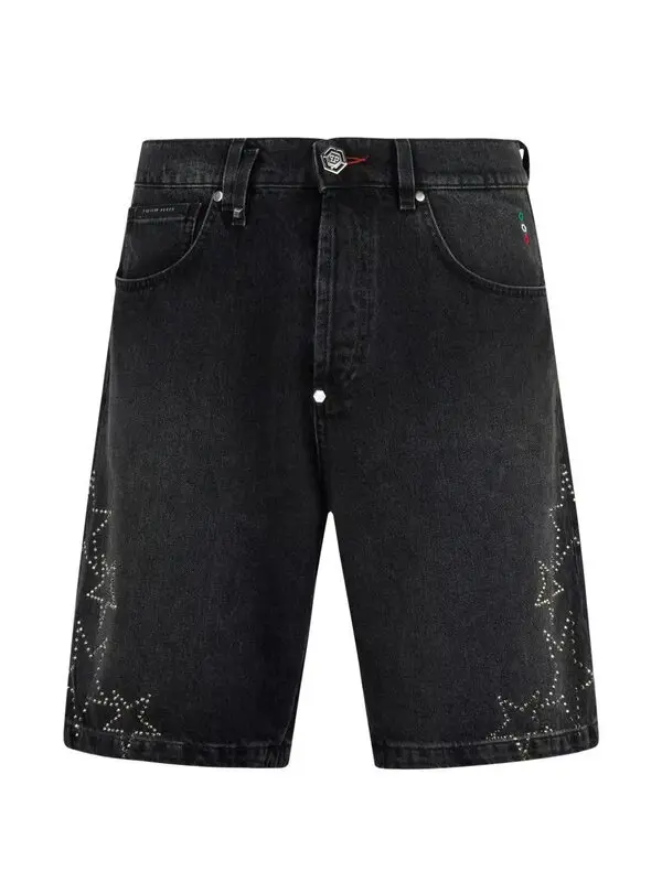 Philipp Plein Denim Shorts - Black