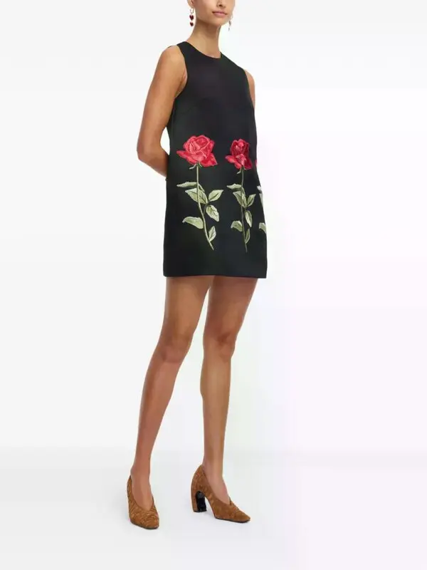 sachin and babi light blue dress ASOS EDITION wild rose embroidered waisted puff sleeve midi dress in black main image 1