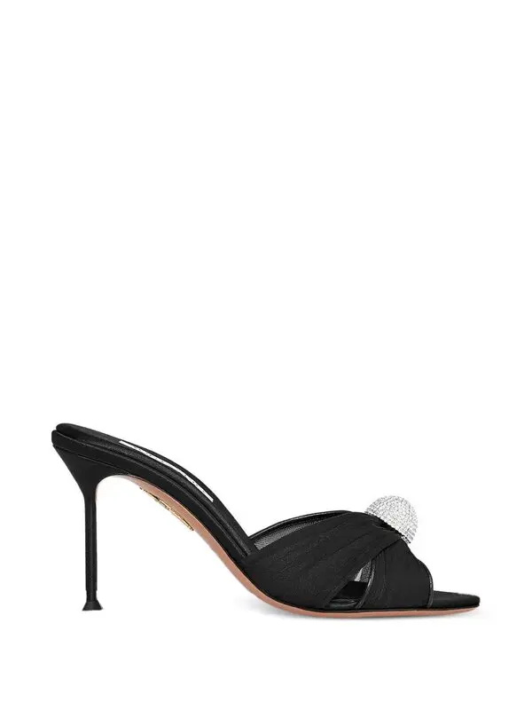 AQUAZZURA Mystery Mule Embellished Sandals - Black