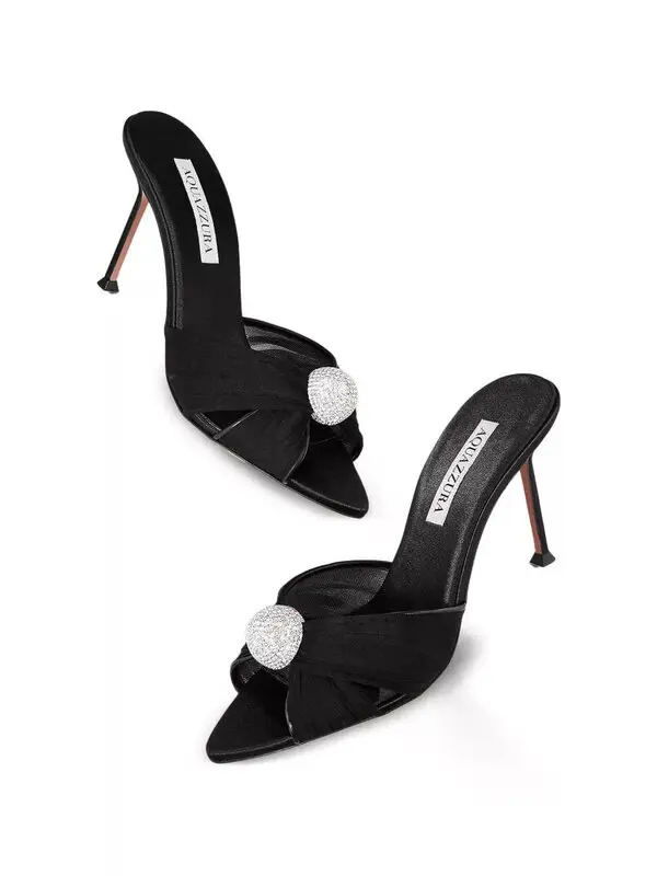 AQUAZZURA Mystery Mule Embellished Sandals - Black