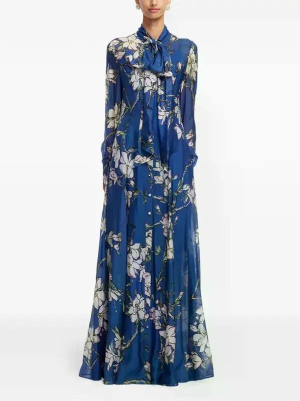 LEO LIN Katrina Floral Bow Maxi Dress