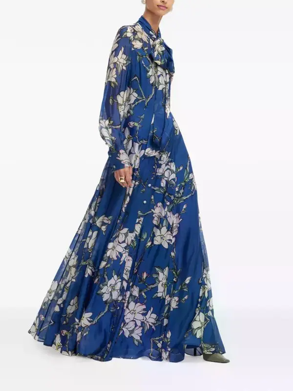 LEO LIN Katrina Floral Bow Maxi Dress