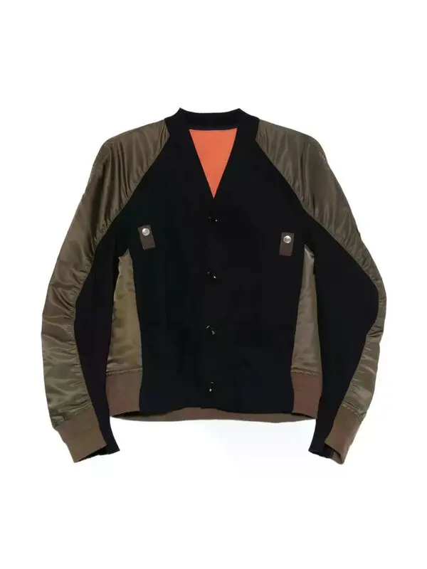 Sacai Paneled Buttoned Bomber Jacket