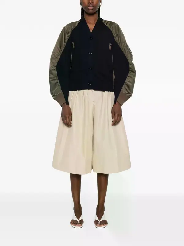 Sacai Paneled Buttoned Bomber Jacket