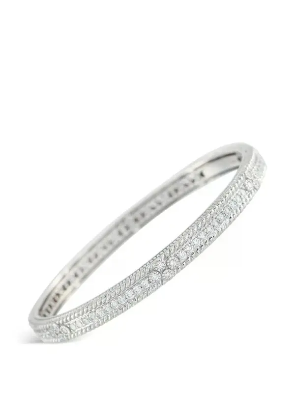 Judith Ripka 18k White Gold Diamond Bangle - Silver