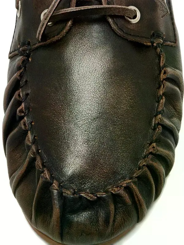 ALOHAS Brushed Lace-up Loafers - Brown