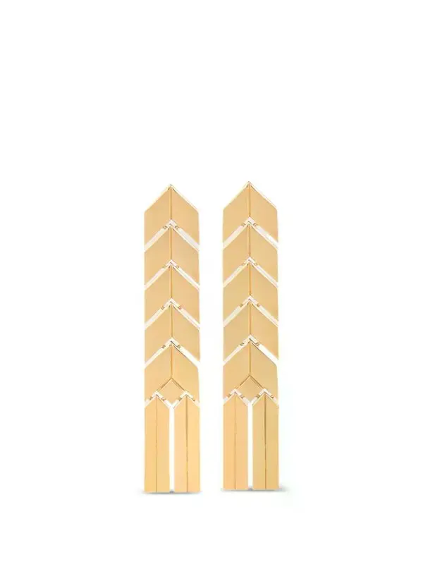 Bevza Flat Spikelet Earrings - Gold