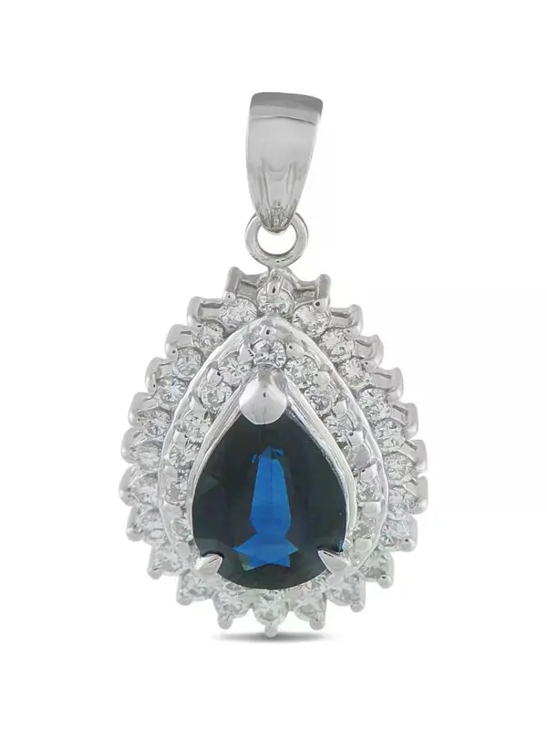 LB EXCLUSIVE Diamond And Sapphire Platinum Pendant - Silver
