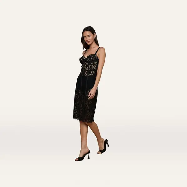 L'Agence Jennifer Lace Midi Dress