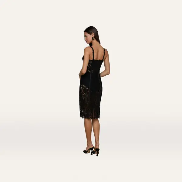 L'Agence Jennifer Lace Midi Dress