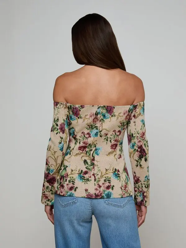 L'Agence Alice Floral Tapestry Blazer Top