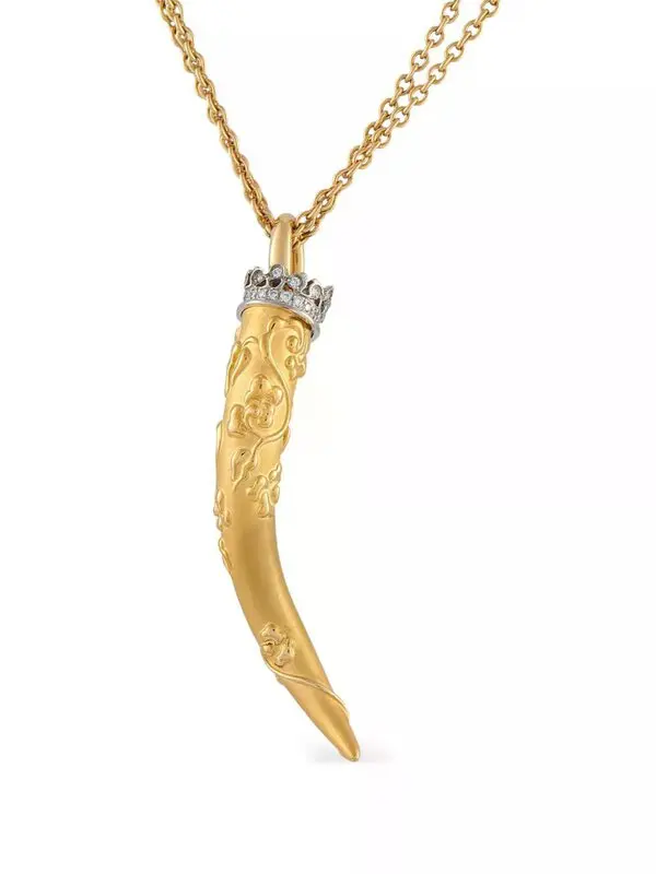 CARRERA Y CARRERA Diamond Horn Pendant Necklace - Gold