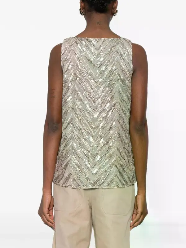 Brunello Cucinelli Sequin Chevron Top