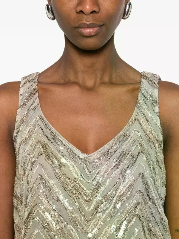Brunello Cucinelli Sequin Chevron Top