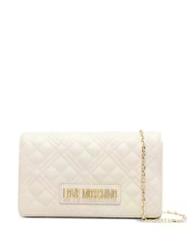 Moschino Quilted Chain Clutch Bag - Neutrals