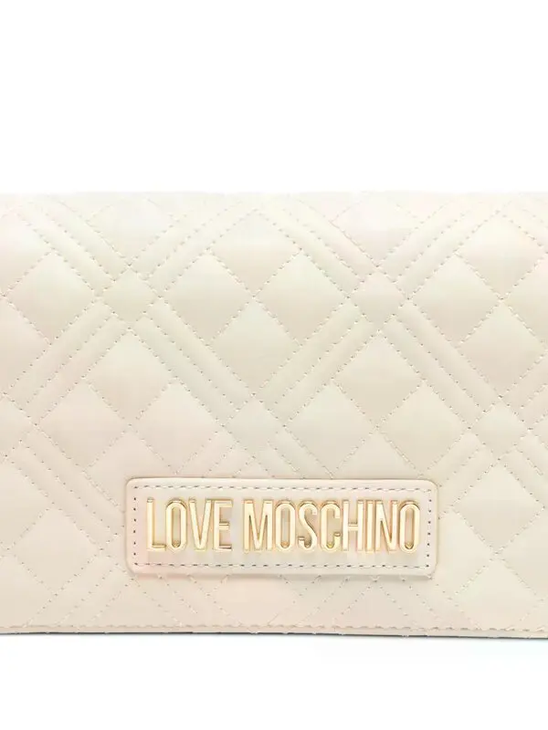 Moschino Quilted Chain Clutch Bag - Neutrals