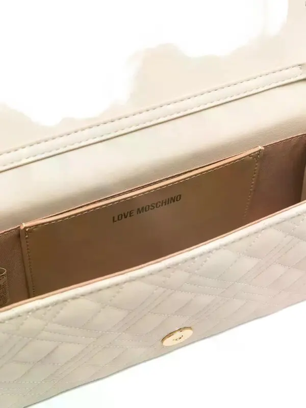 Moschino Quilted Chain Clutch Bag - Neutrals