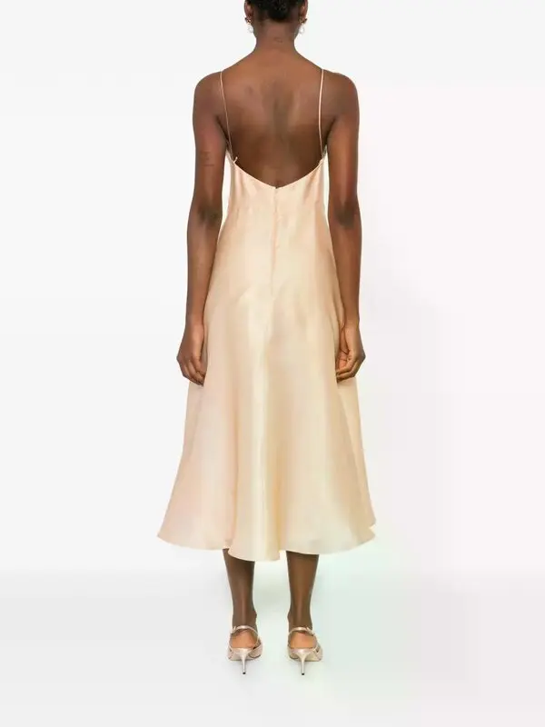 Alberta Ferretti A-line Midi Dress - Neutrals