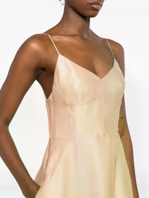 Alberta Ferretti A-line Midi Dress - Neutrals