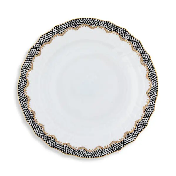 HEREND Porcelain Service Plate - Black