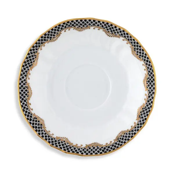 HEREND Canton Porcelain Saucer - Black